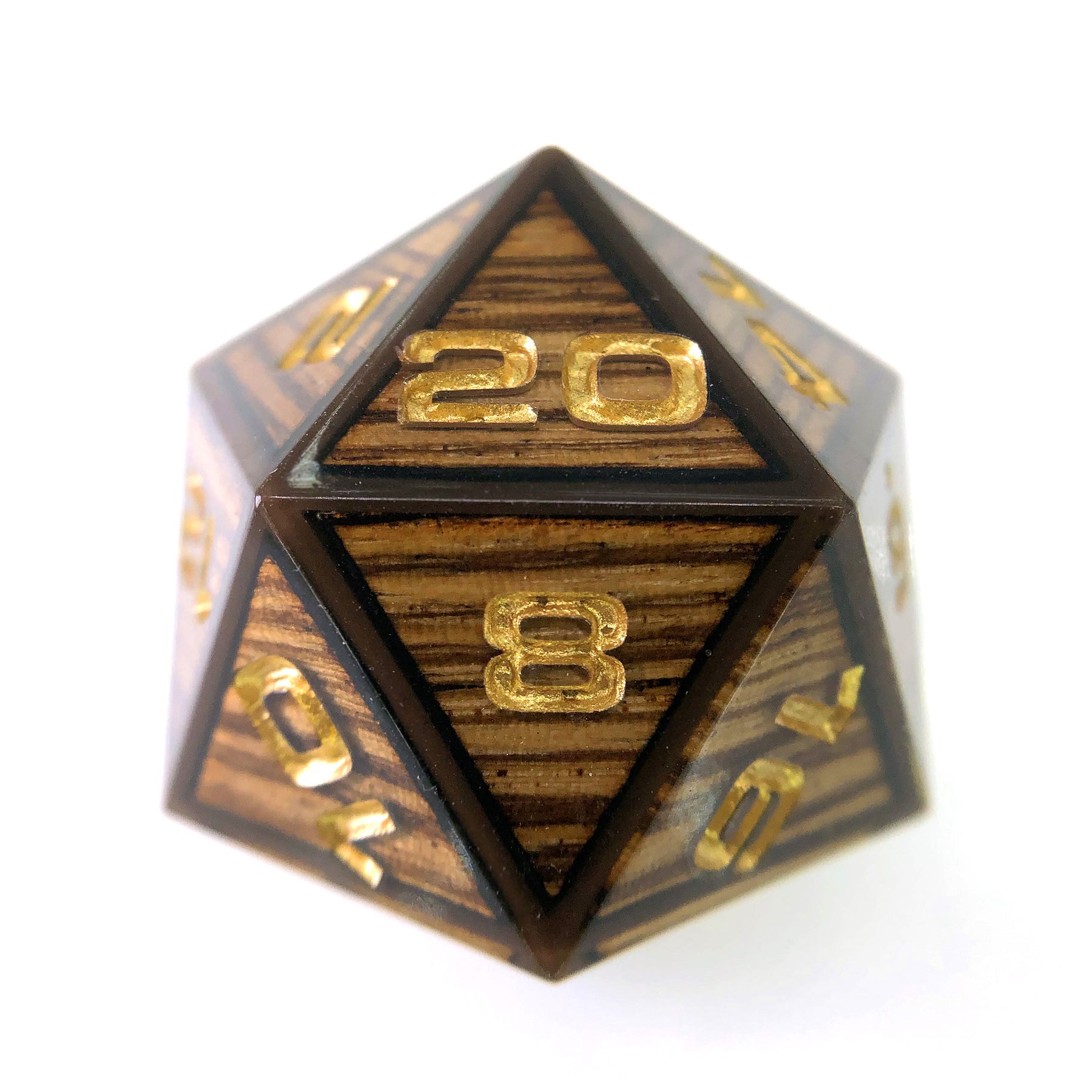 Zebrawood 34mm D20 Chonk – Aether Objects