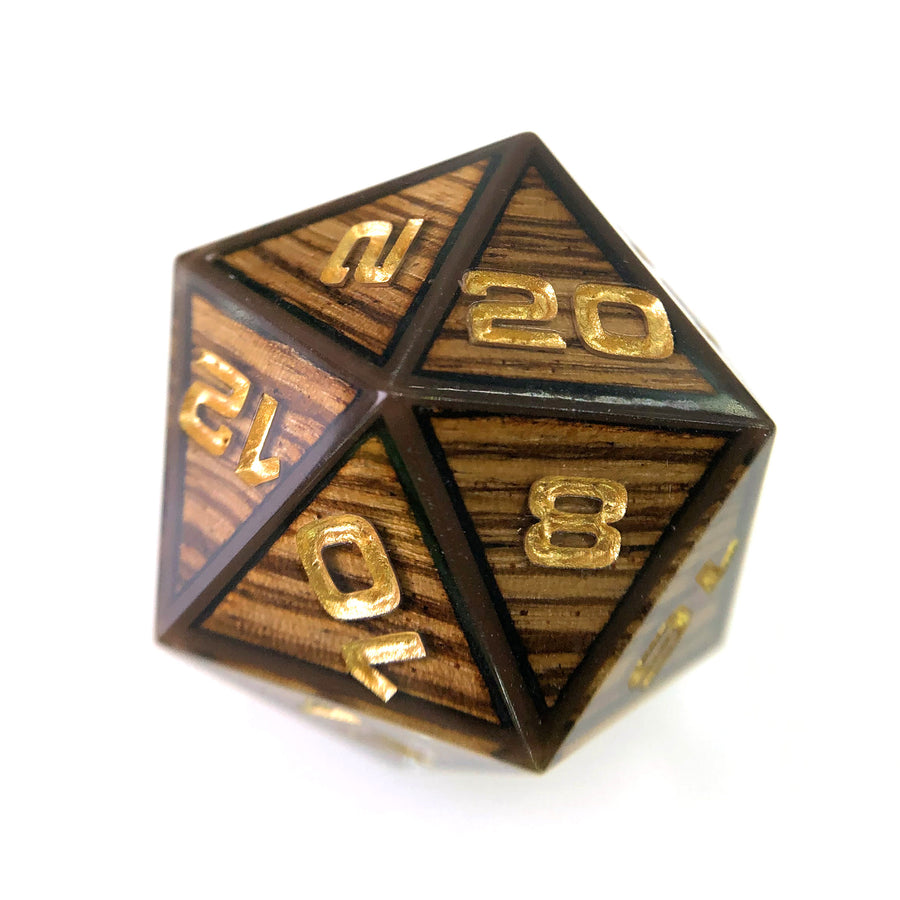 Zebrawood 34mm D20 Chonk – Aether Objects